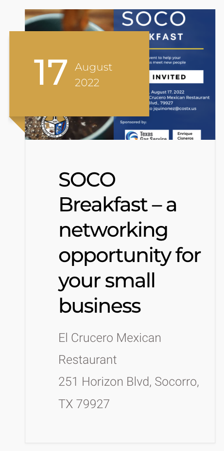 Economic Recovery - City of Socorro Texas