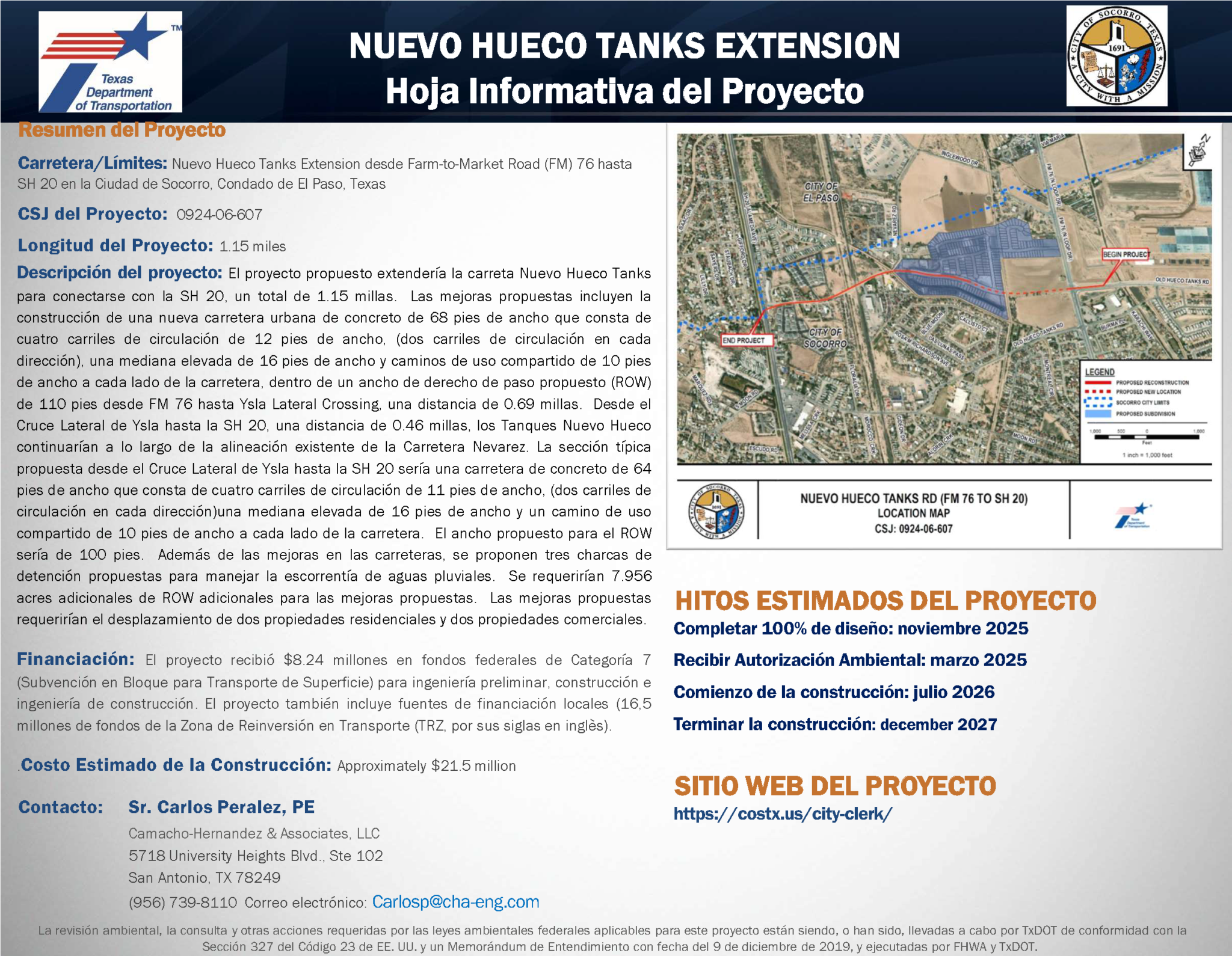 NUEVO HUECO TANKS EXTENSION – City of Socorro Texas