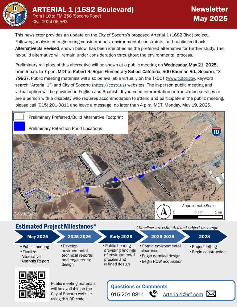 Arterial 1 – City of Socorro Texas